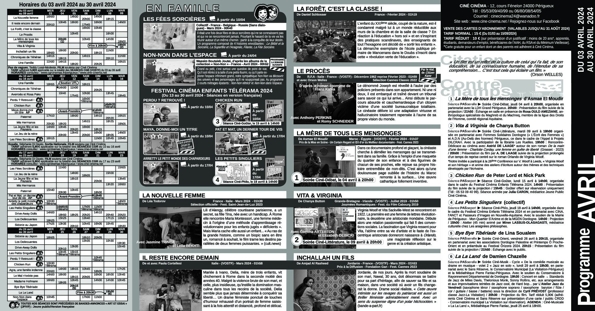 Programmes – Ciné Cinéma